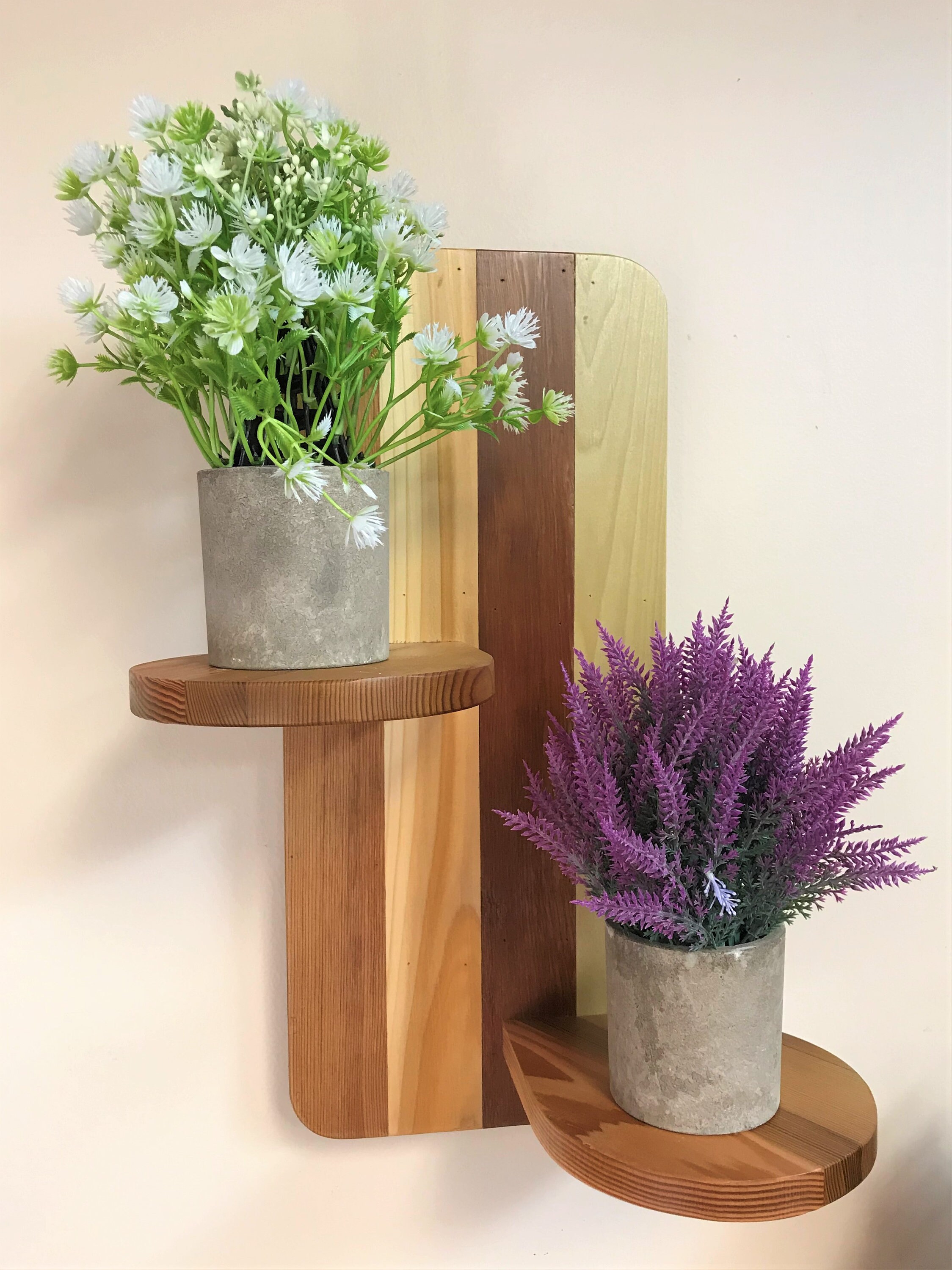 2 Tier Reclaimed Wood Shelf Plant Shelf | Etsy