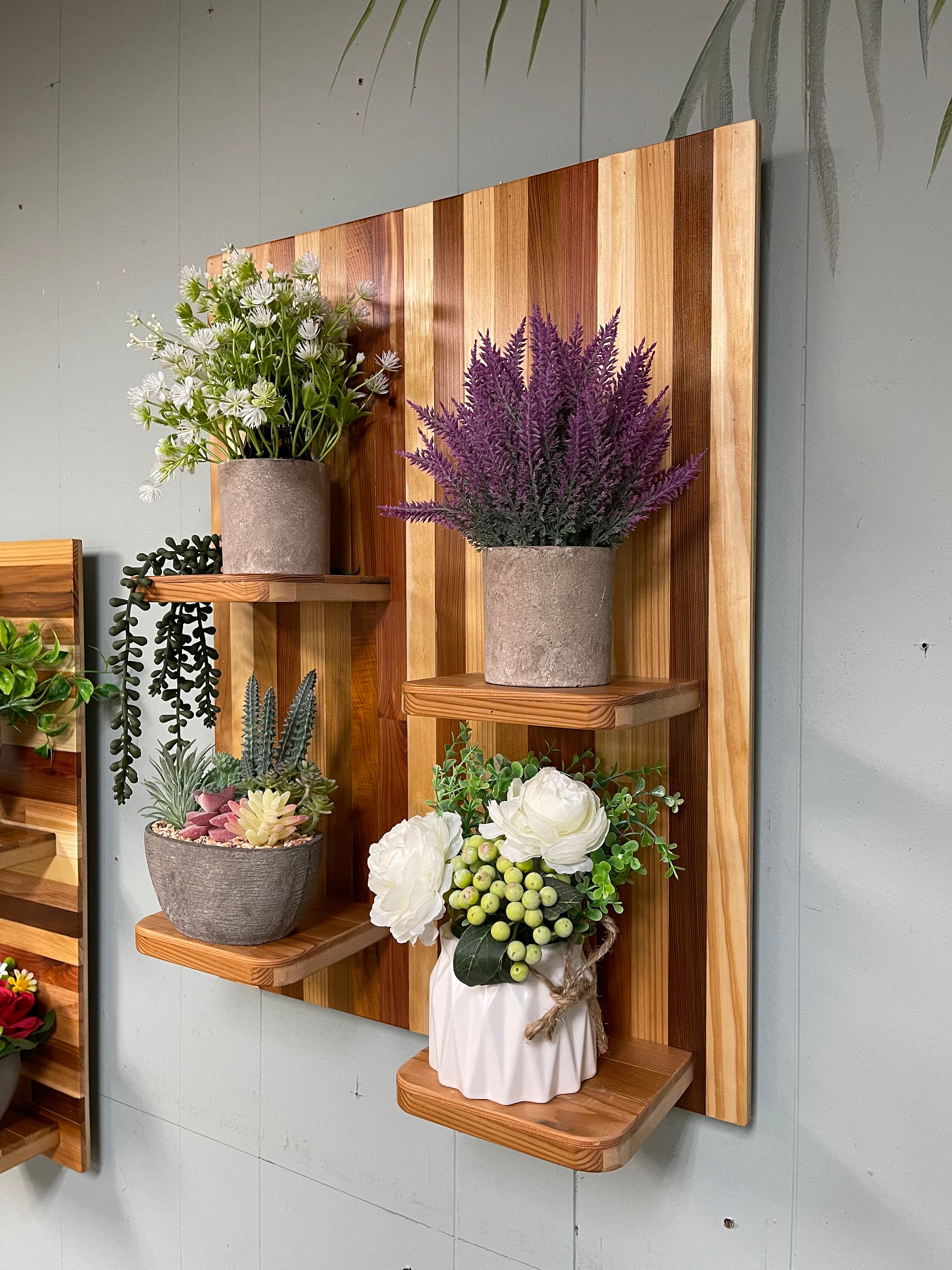 Floating Wall Plant Shelf With 4 Shelves 1 Inch Slats - Etsy