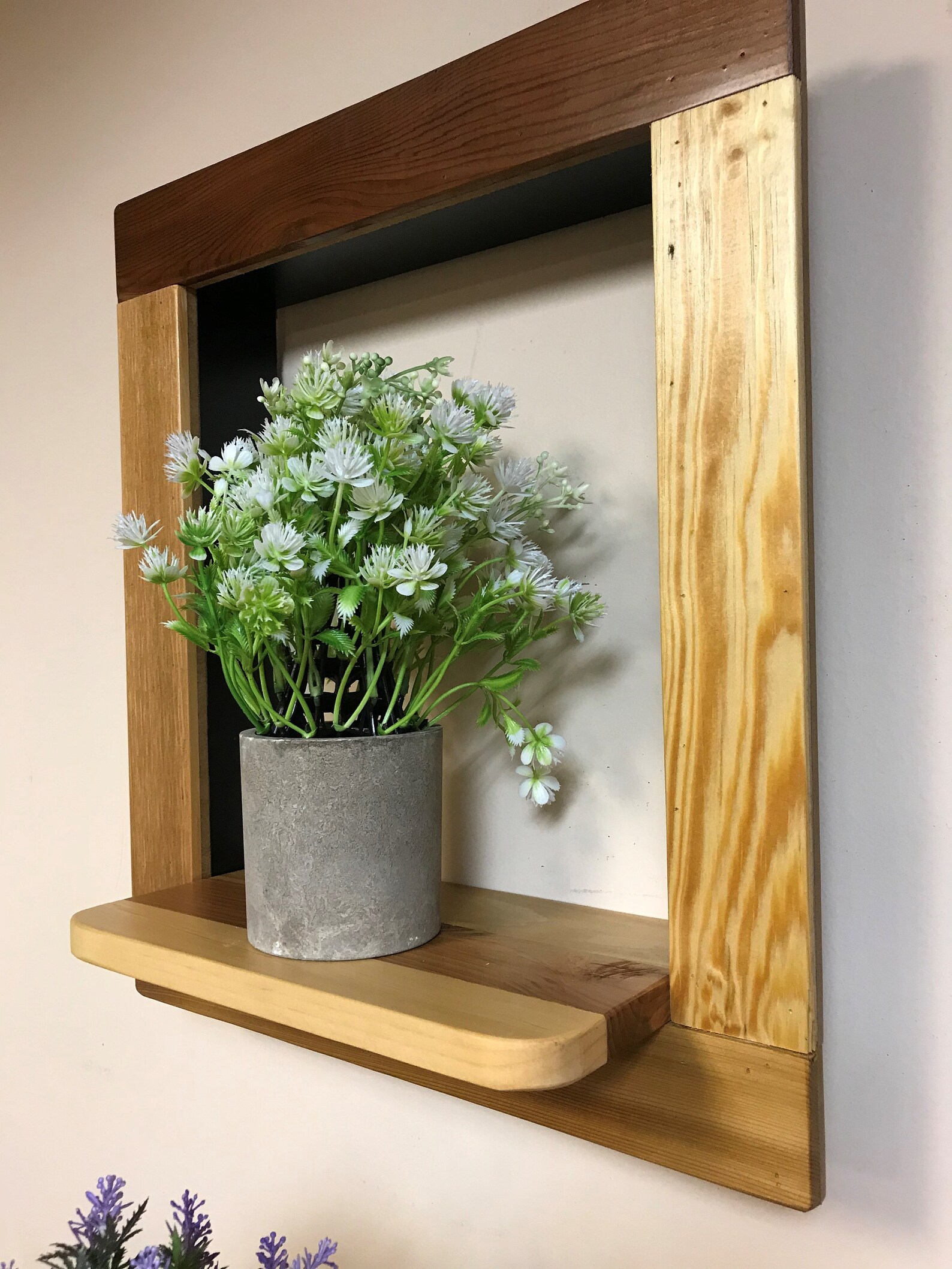 Floating Plant Shelf Picture Frame Display Reclaimed Wood - Etsy