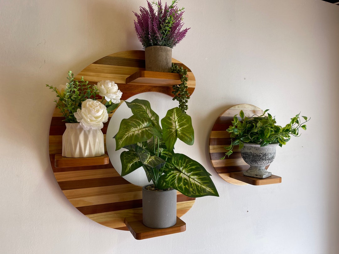 Artistic Floating Shelves - Floating Plant Shelves - Rustic Reclaimed ...