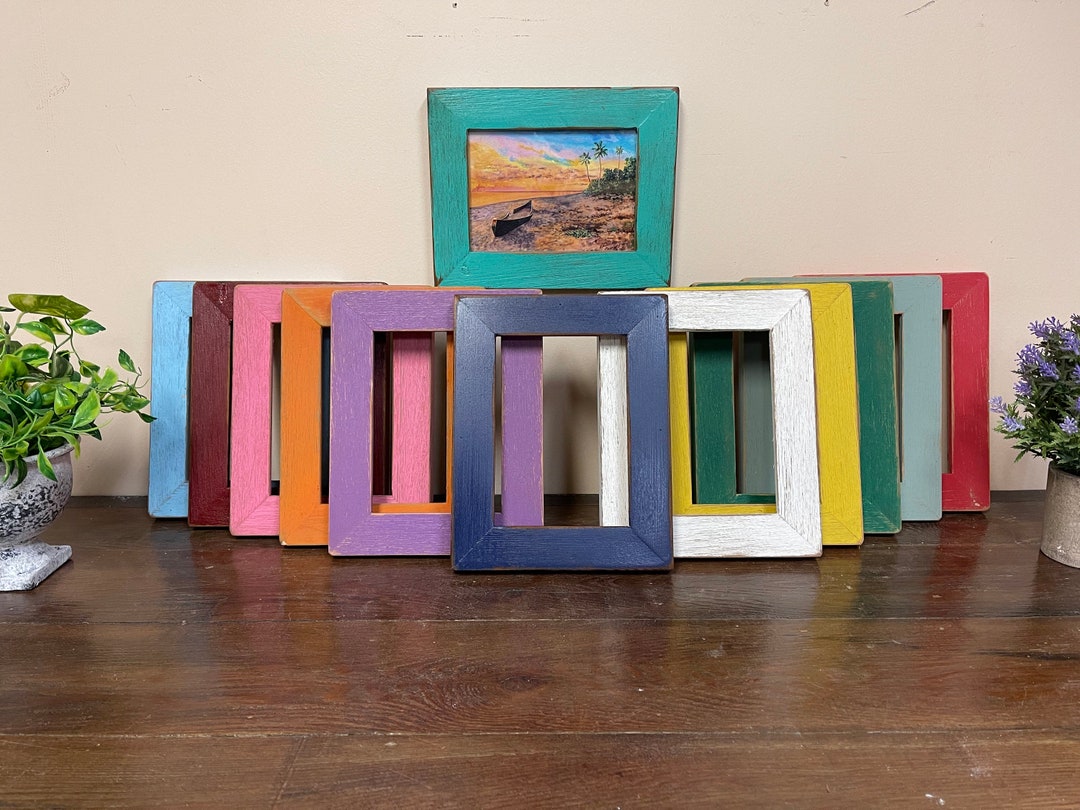 Classic Colored Rustic Frame 2 " Borders | Wood Picture Frame | Shabby ...