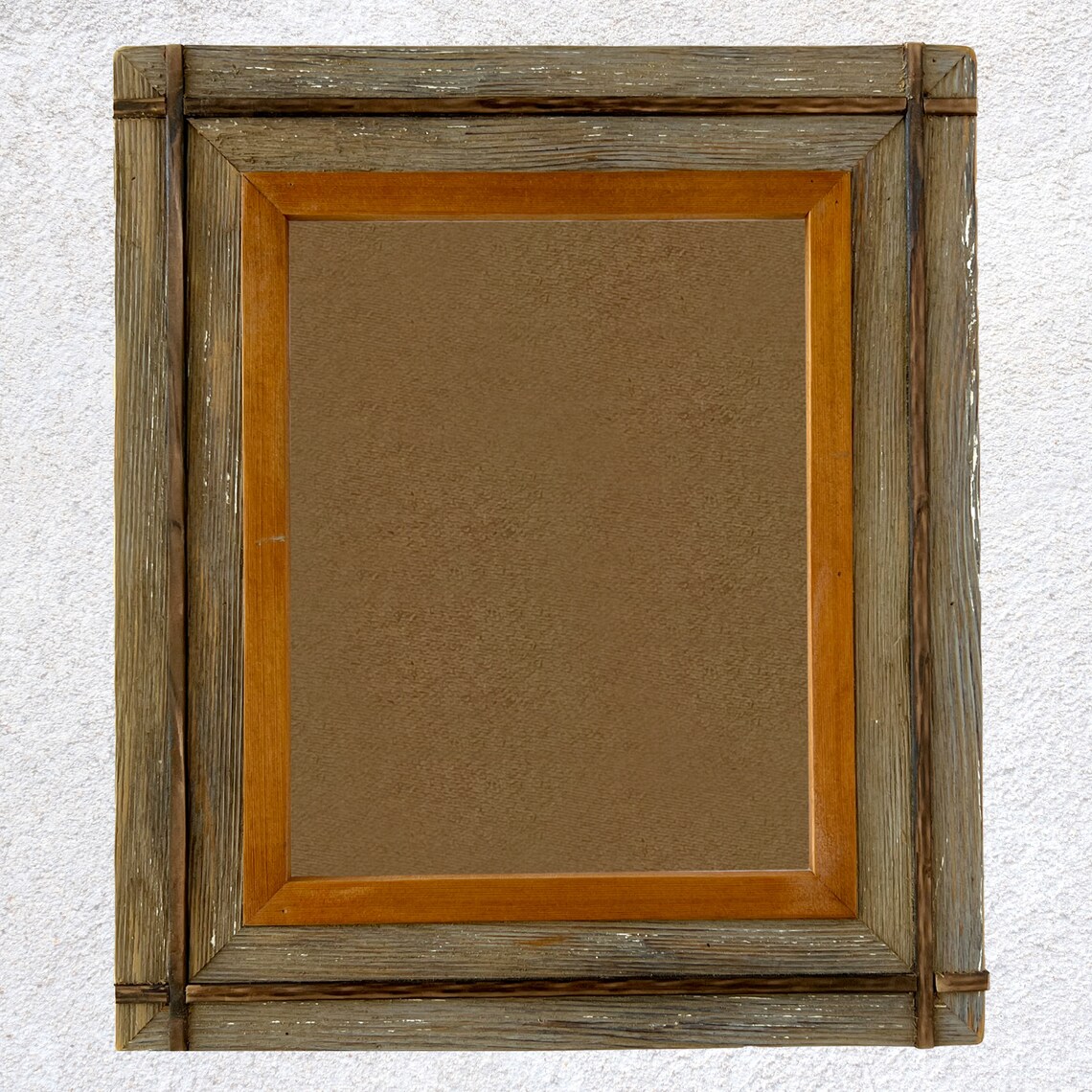 Rustic Reclaimed Wood Picture Frame: Farmhouse Inset Trim, Handmade - Etsy
