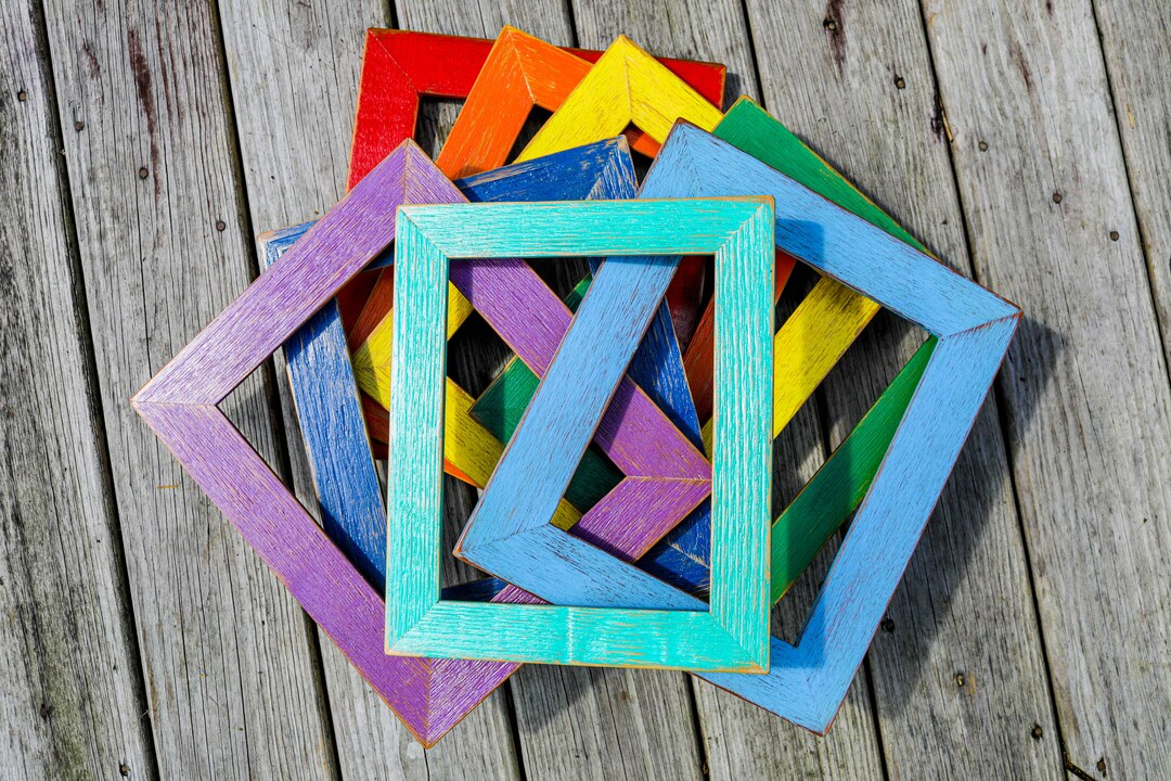 Colorful Rustic Wood Frame 1 5 RECLAIMED WOOD Hand Crafted Rustic