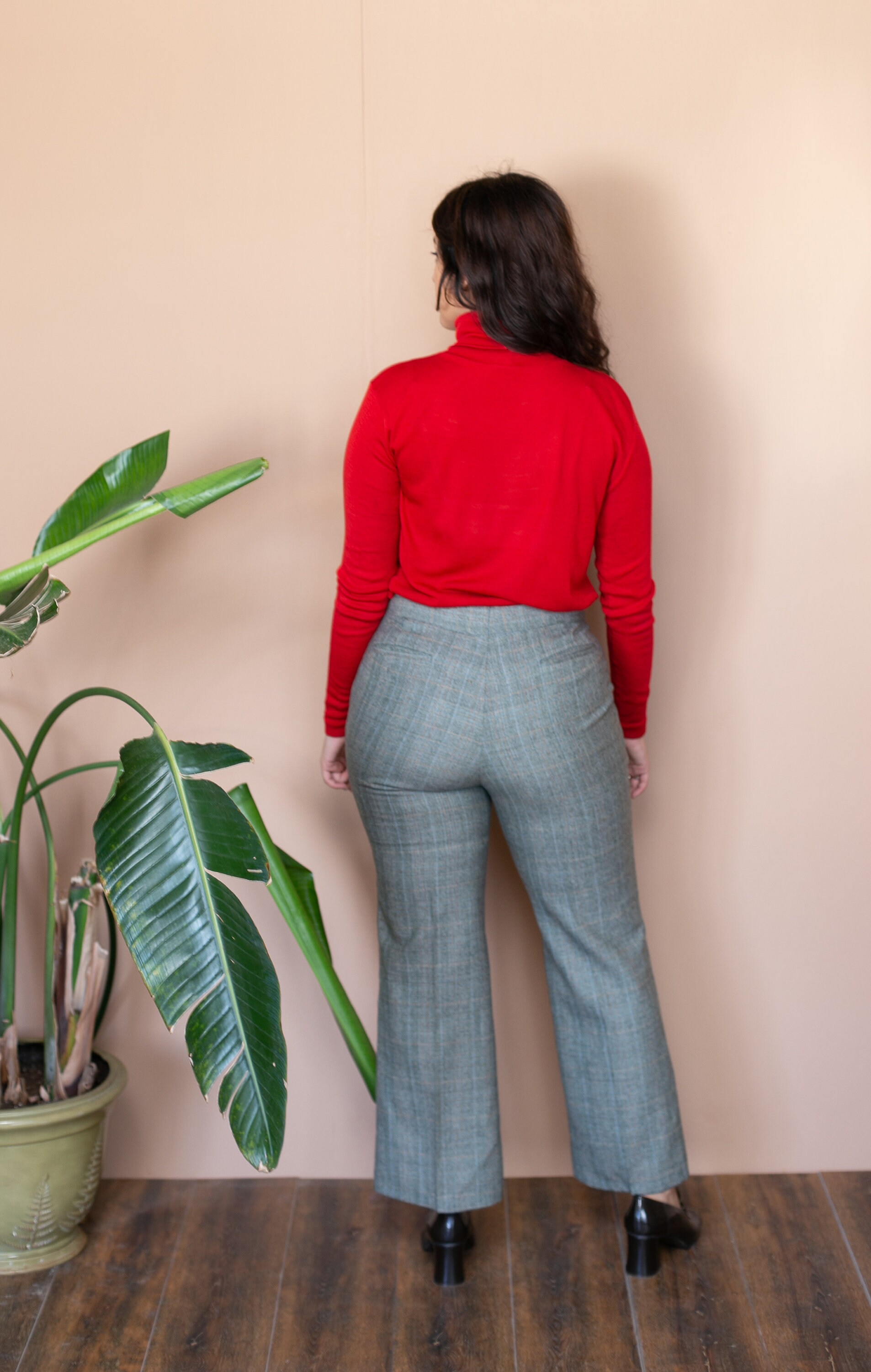 70s Tailored Tweed Trousers Glen Plaid High Waist Pants Dress Etsy