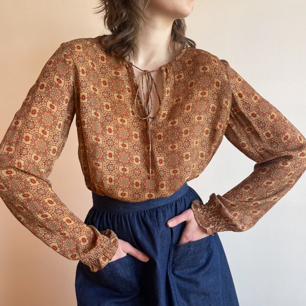 Keyhole Front Blouse - Etsy