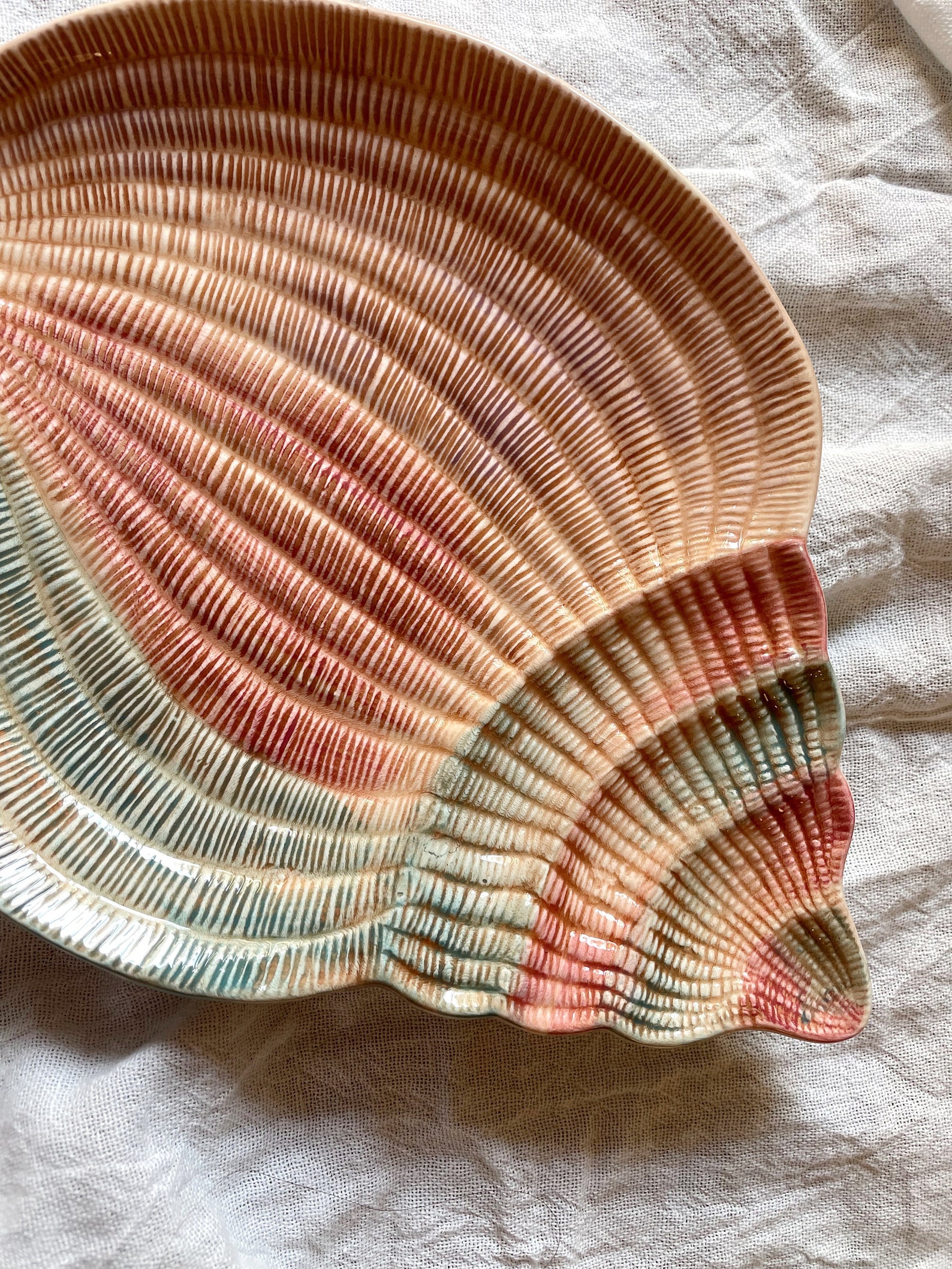 Vintage Fitz and Floyd Omnibus Multi Colored Shell Plate | Conch ...