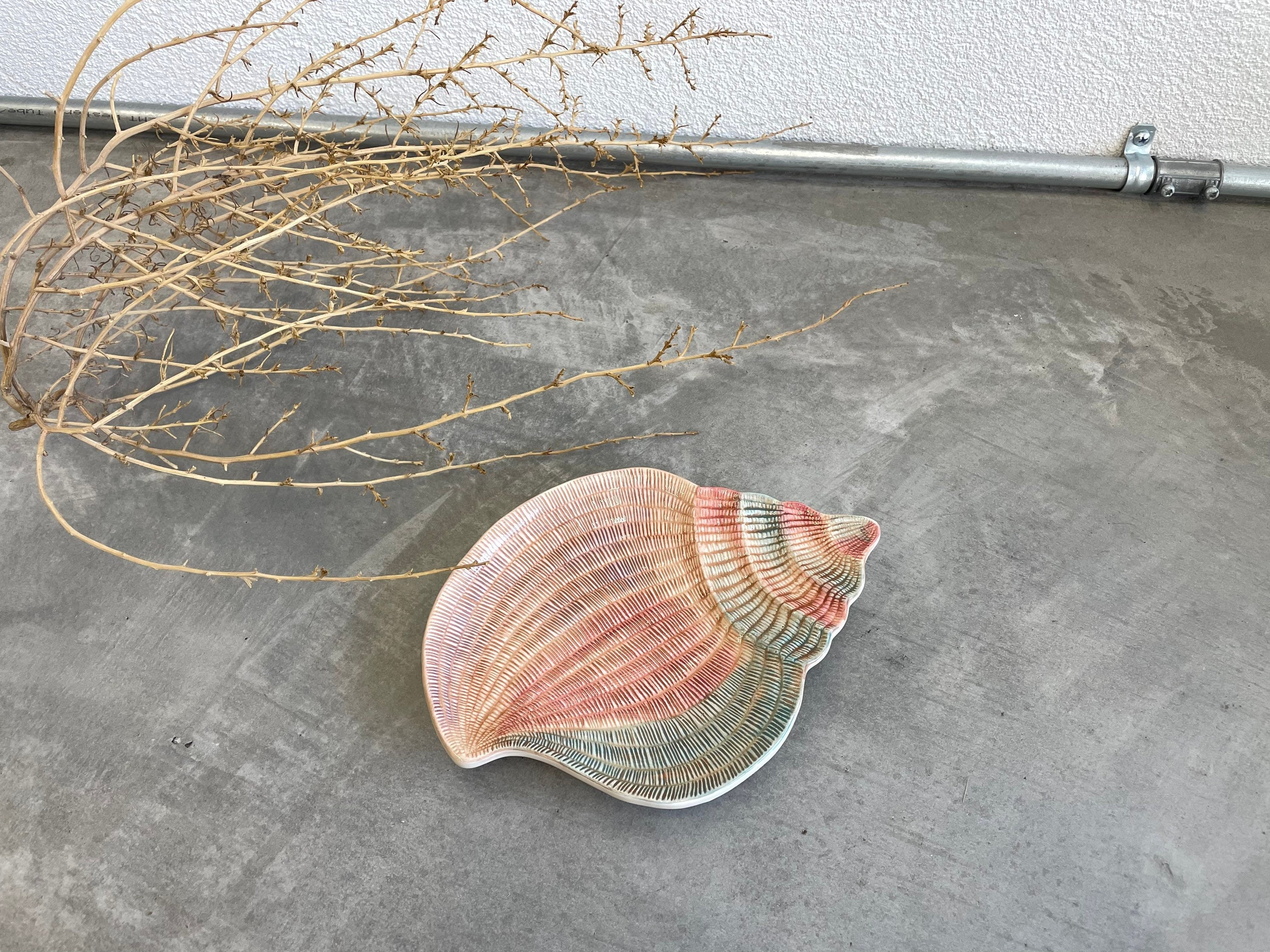 Vintage Fitz and Floyd Omnibus Multi Colored Shell Plate | Conch ...