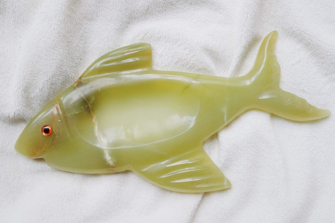 Jade Shark Change Holder Jade Fish Change Holder Vintage Desk ...