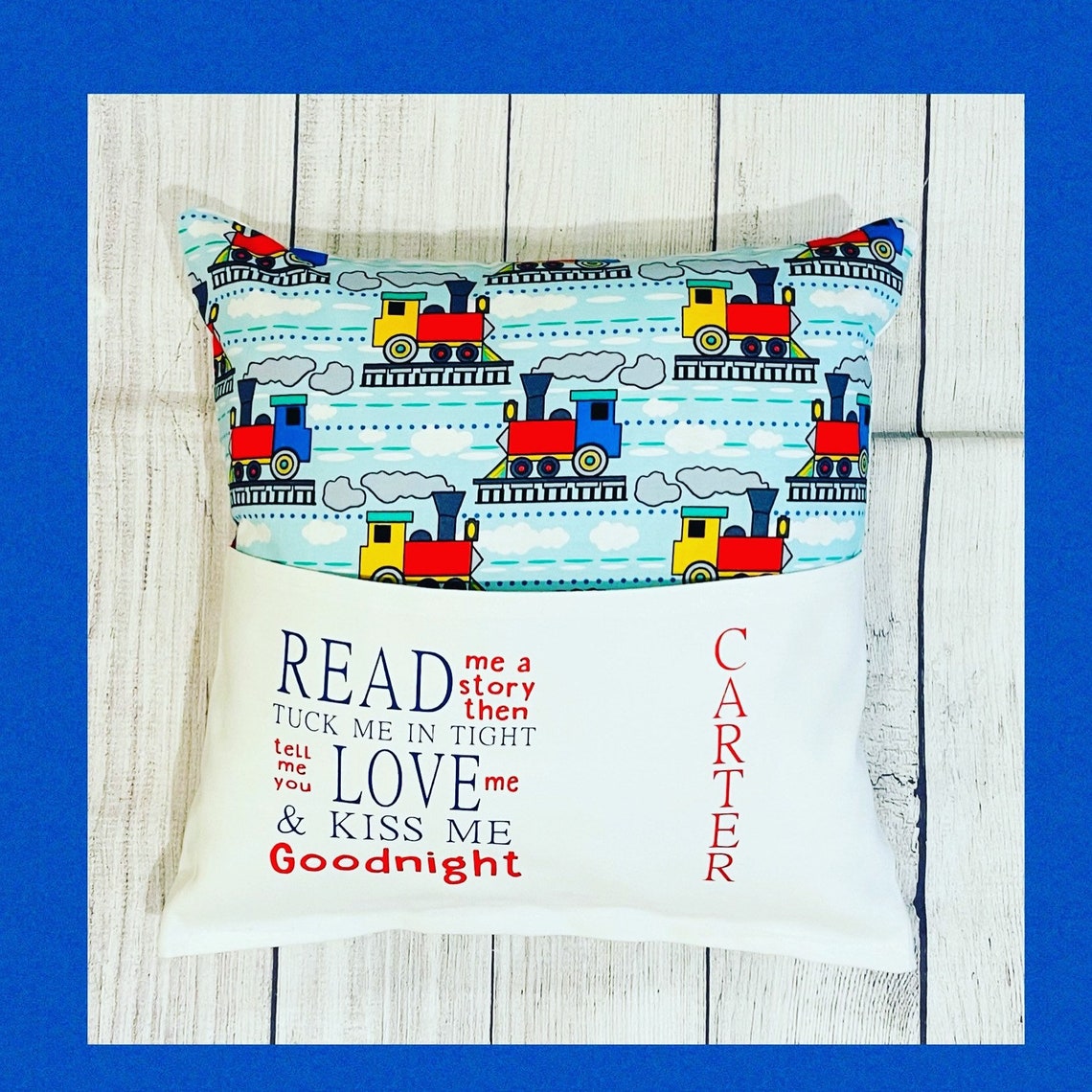 TRAIN Pillow Pocket Pillow Young Reader Book Pillow Train - Etsy