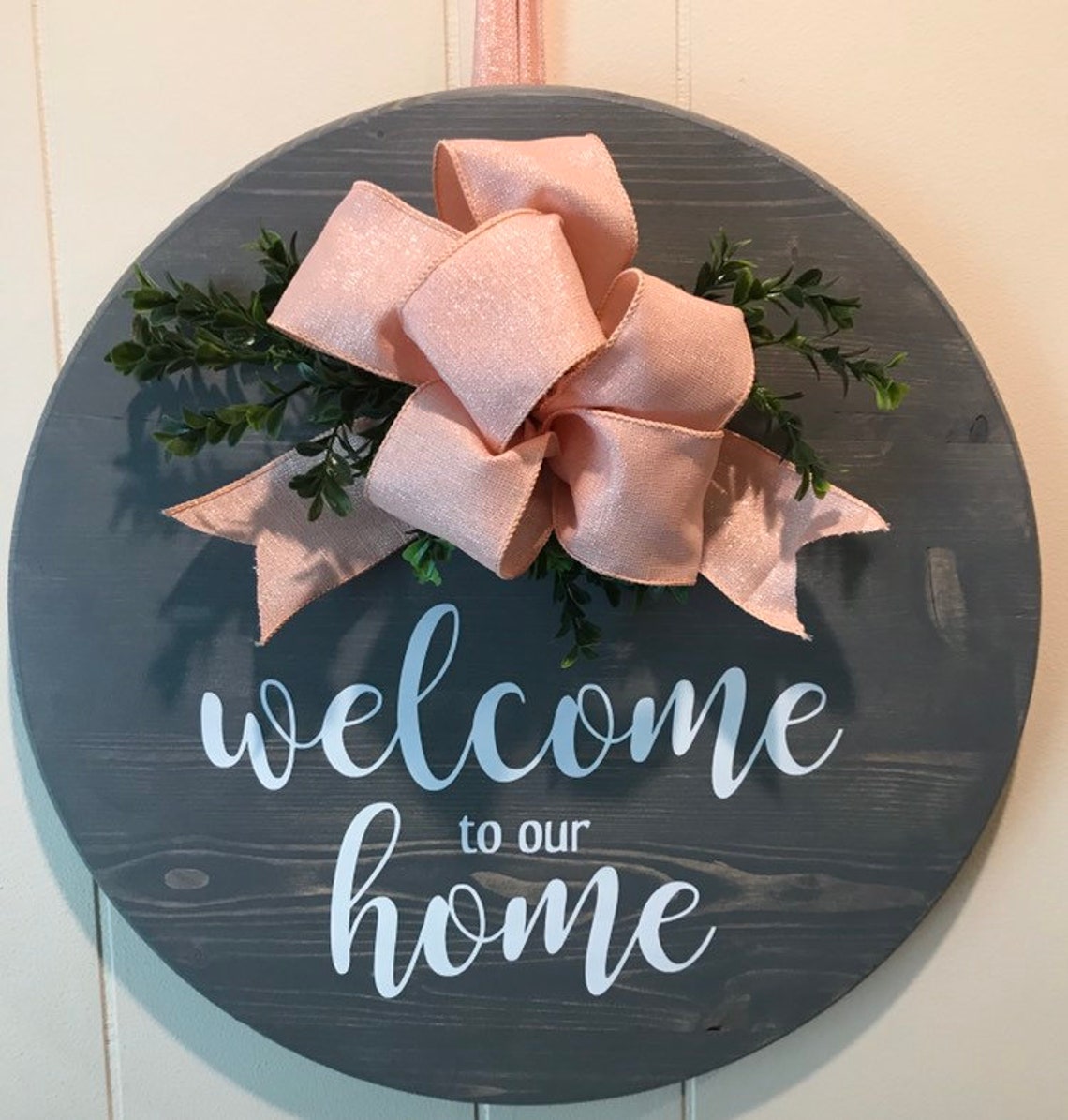 Round Welcome Sign Door Hanger Welcome Sign Round Wood | Etsy