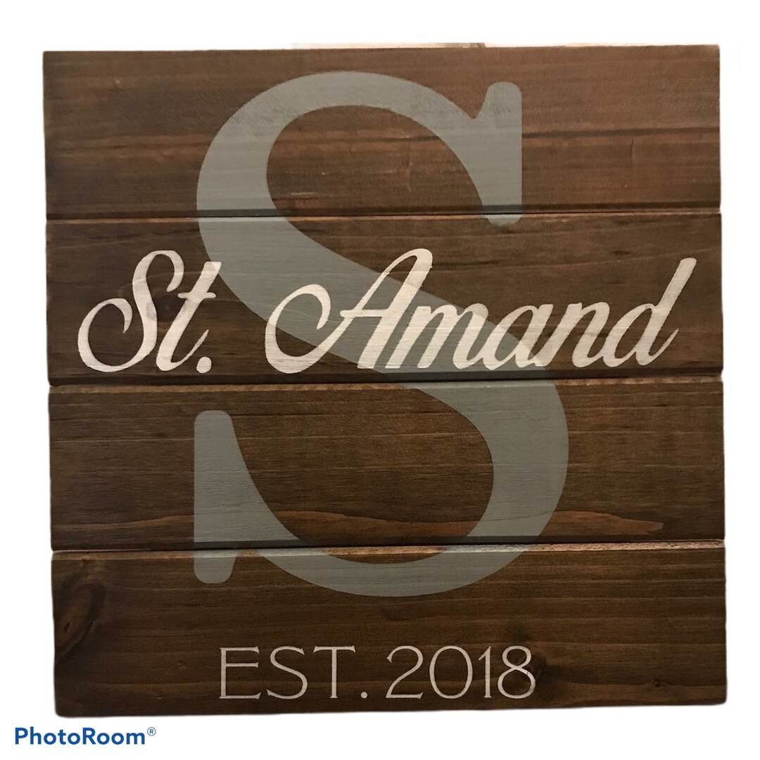 Wood Initial Sign, Painted, Family Name Sign, Custom Painted, Initial ...