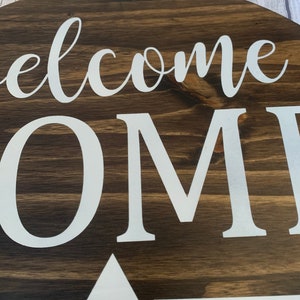 Welcome Home, Family Name, Sign, Round, Wood, Painted Sign - Etsy