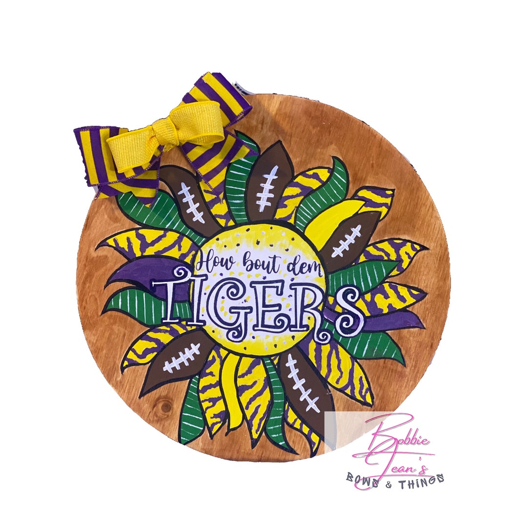 How Bout Dem Tigers Door Hanger, Welcome Sign, Front Door - Etsy