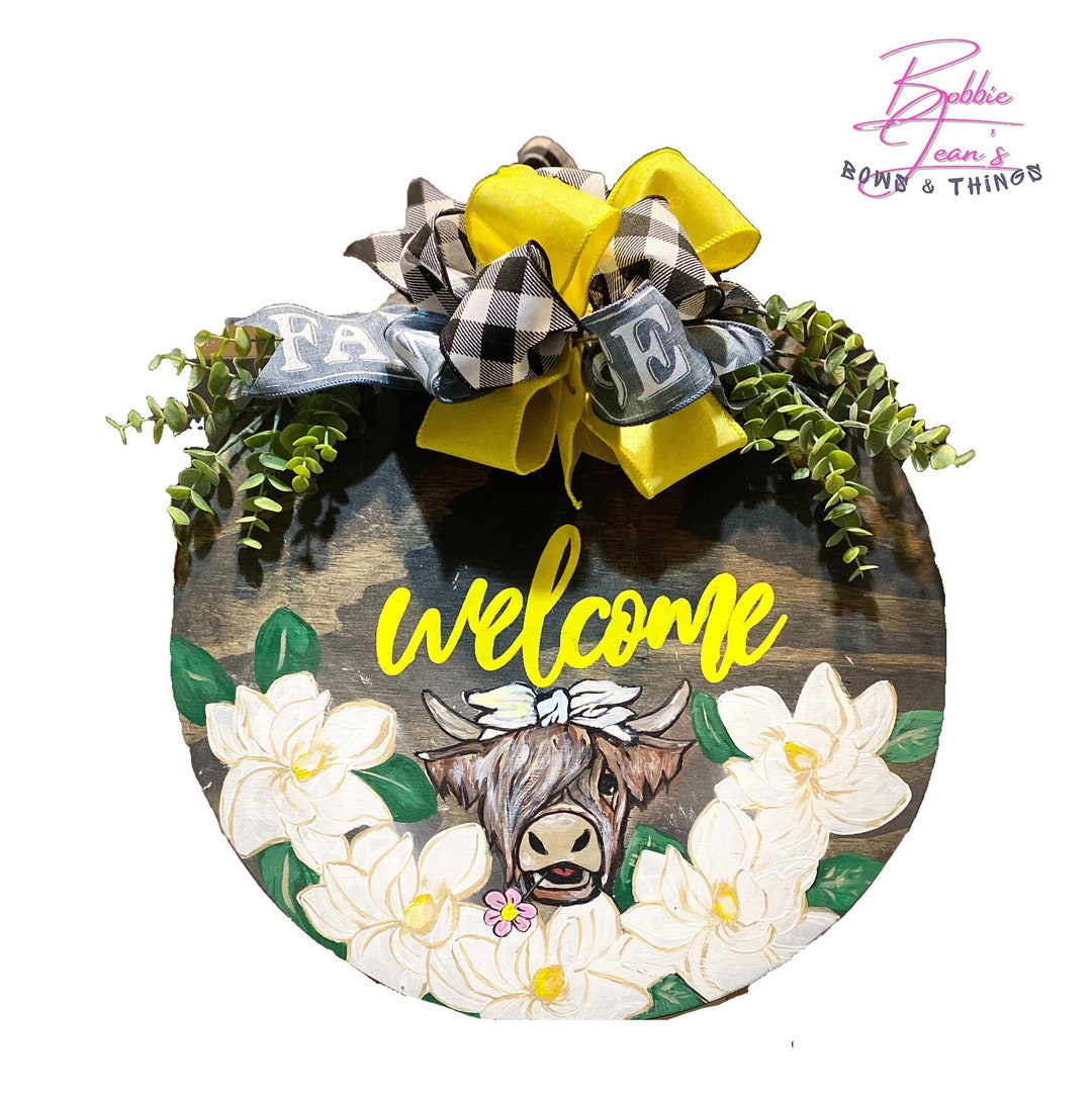 Highland Cow Welcome Sign - Etsy