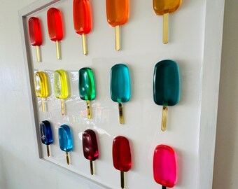 Colorful Popsicle Painting, Pop Art Popsicle Wall Hanging - Etsy