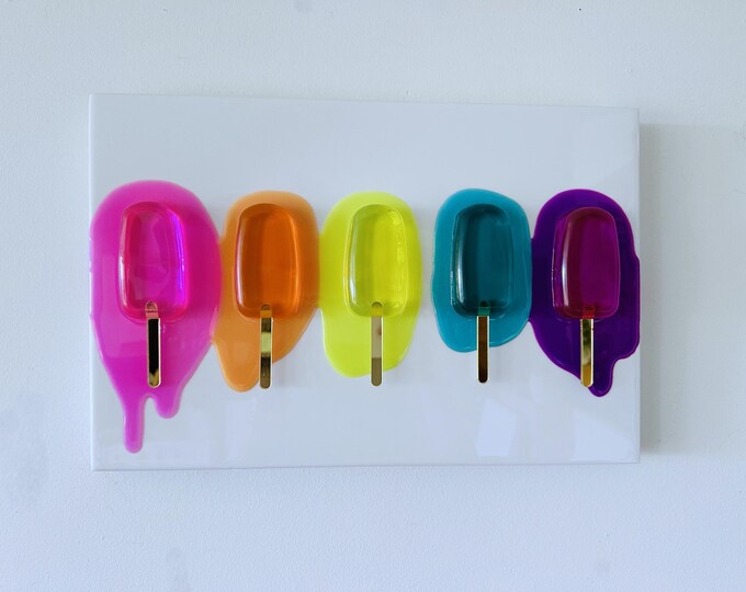 Melting Popsicle Painting, Pop Art Popsicle Wall Hanging - Etsy
