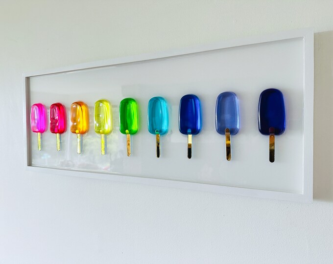 Rainbow Popsicle Painting, Pop Art Popsicle Wall Hanging - Etsy