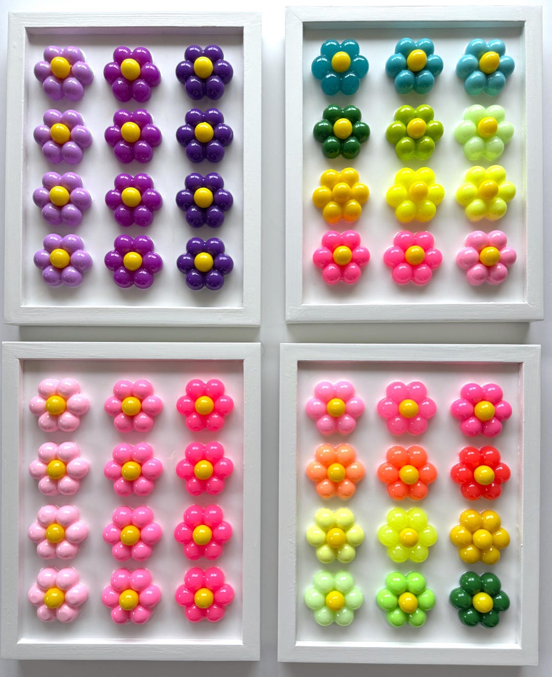 Bubble Daisy Framed Painting, Pop Art Wall Hanging - Etsy