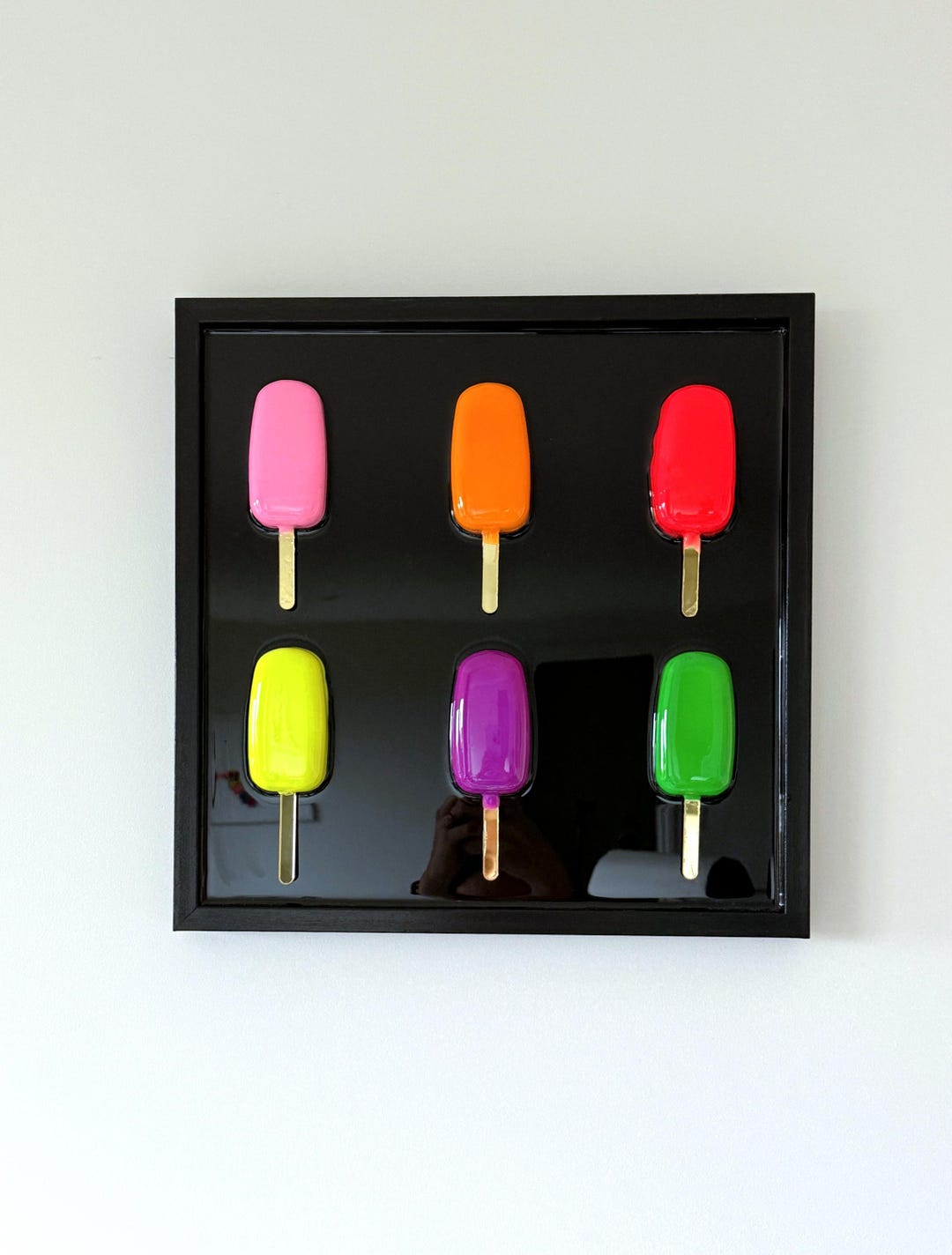 Ice Pops Painting, Black Background, Pop Art Popsicle Wall Hanging - Etsy