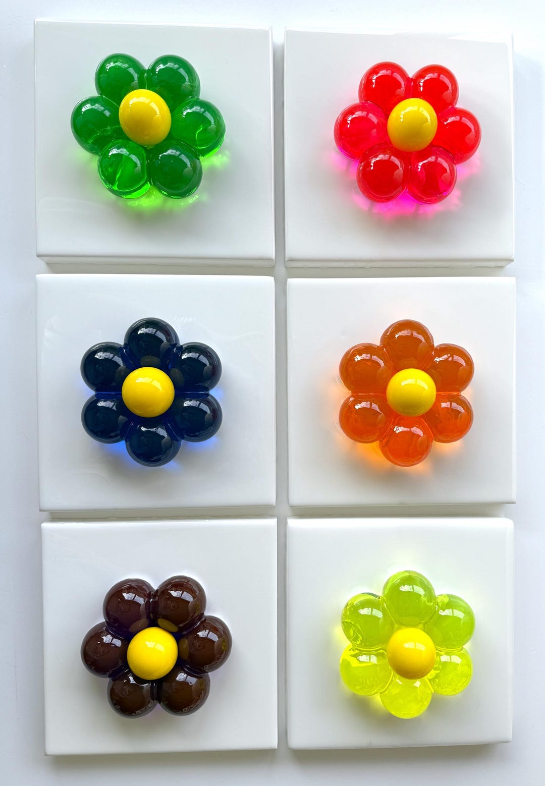 Bubble Daisy Painting, Translucent, 8 Inch Pop Art Wall Hanging ...