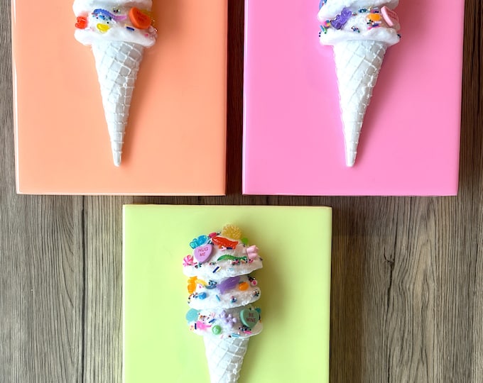 Candy Ice Cream Painting, Pop Art Ice Cream; Ice Cream Sculpture; One ...