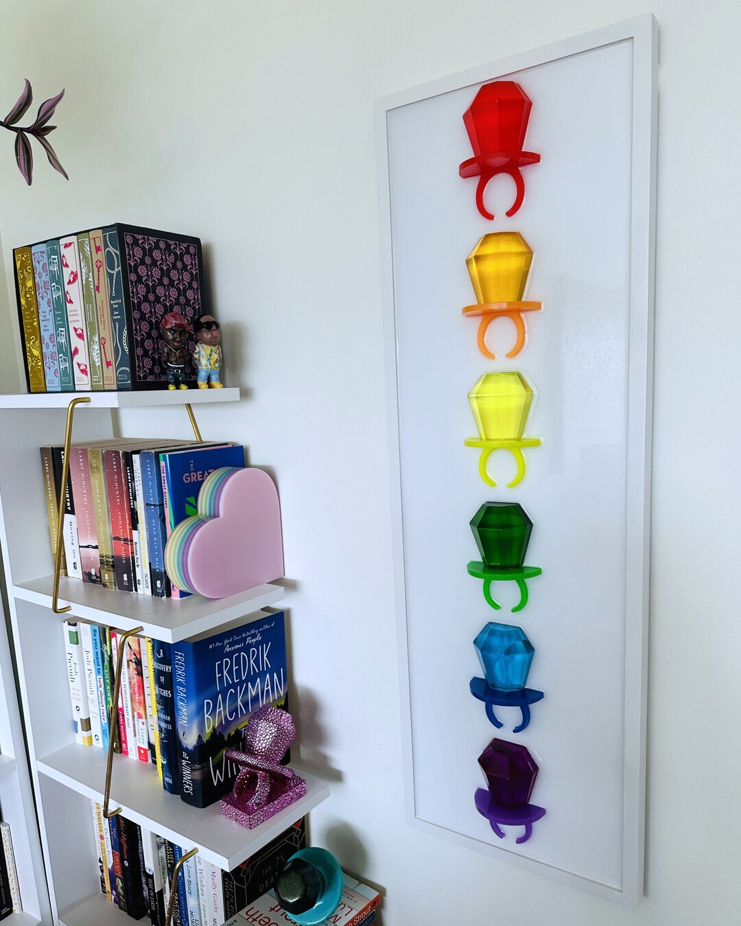 Rainbow Ring Pop Painting, Vertical Pop Art Wall Hanging, 3D Resin Art ...