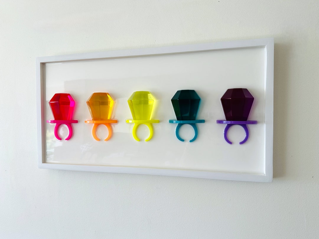 Rainbow Ring Pop Painting, Pop Art Wall Hanging, 3D Resin Art - Etsy