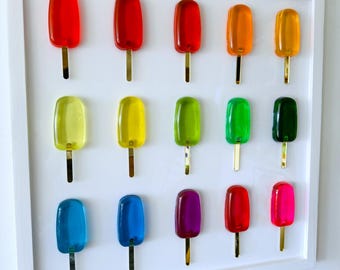 Colorful Popsicle Painting, Pop Art Popsicle Wall Hanging - Etsy