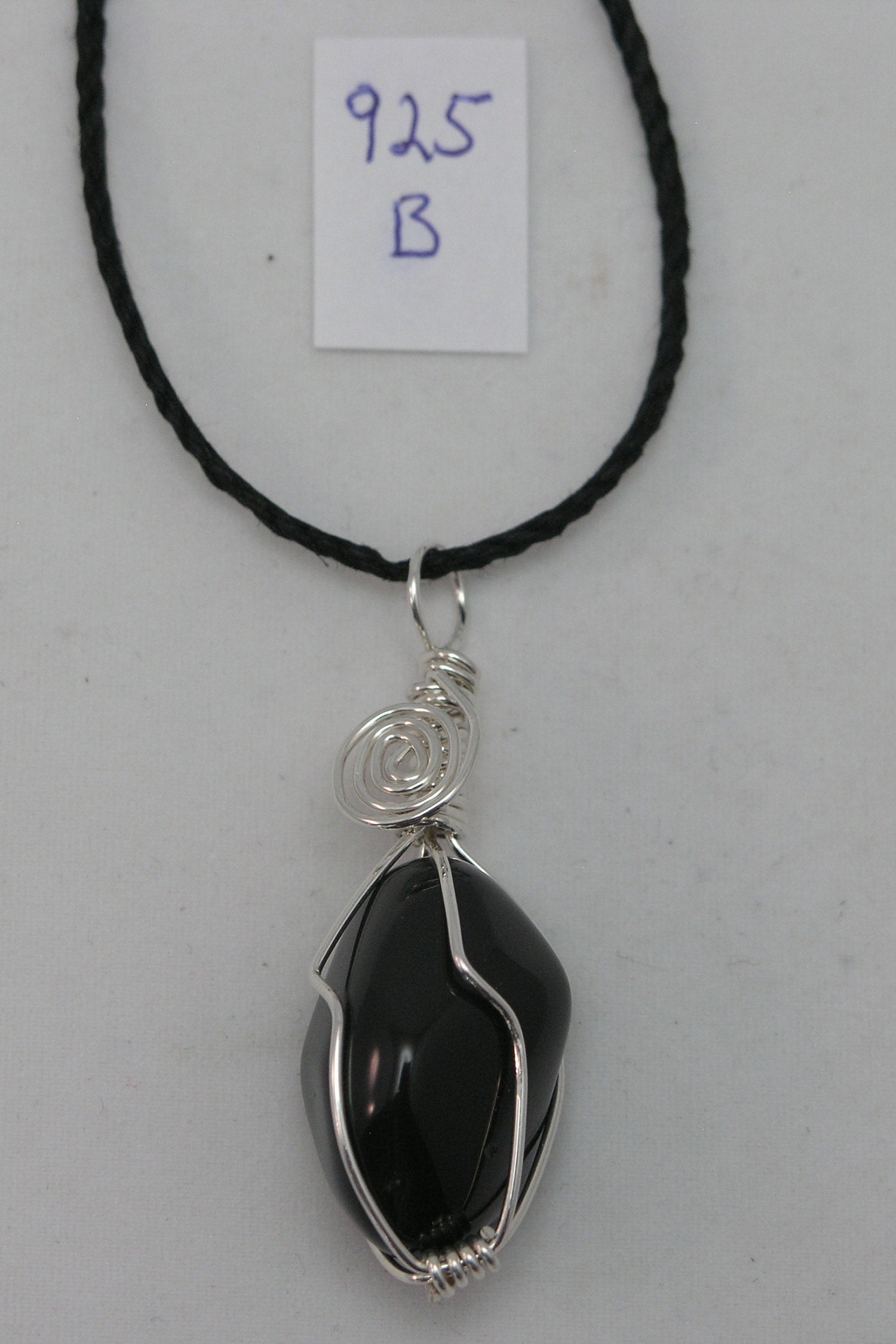 Apache Tears Polished Volcanic Glass Pendant 925 Silver Wire - Etsy New ...