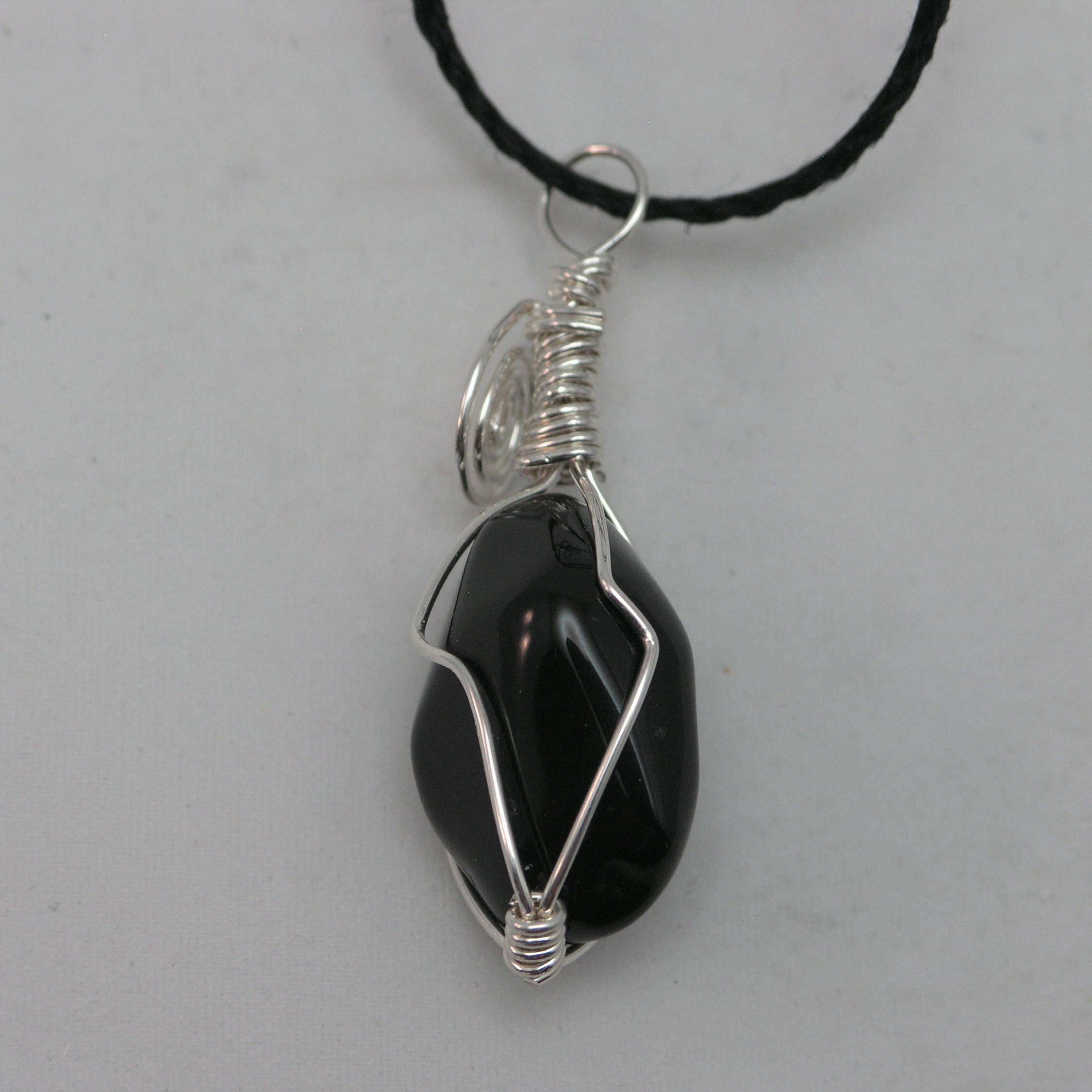 Apache Tears Polished Volcanic Glass Pendant 925 Silver Wire - Etsy New ...