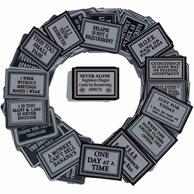 NEVER ALONE (NA) Narcotics Anonymous Beginners 90-card Deck 12-step ...