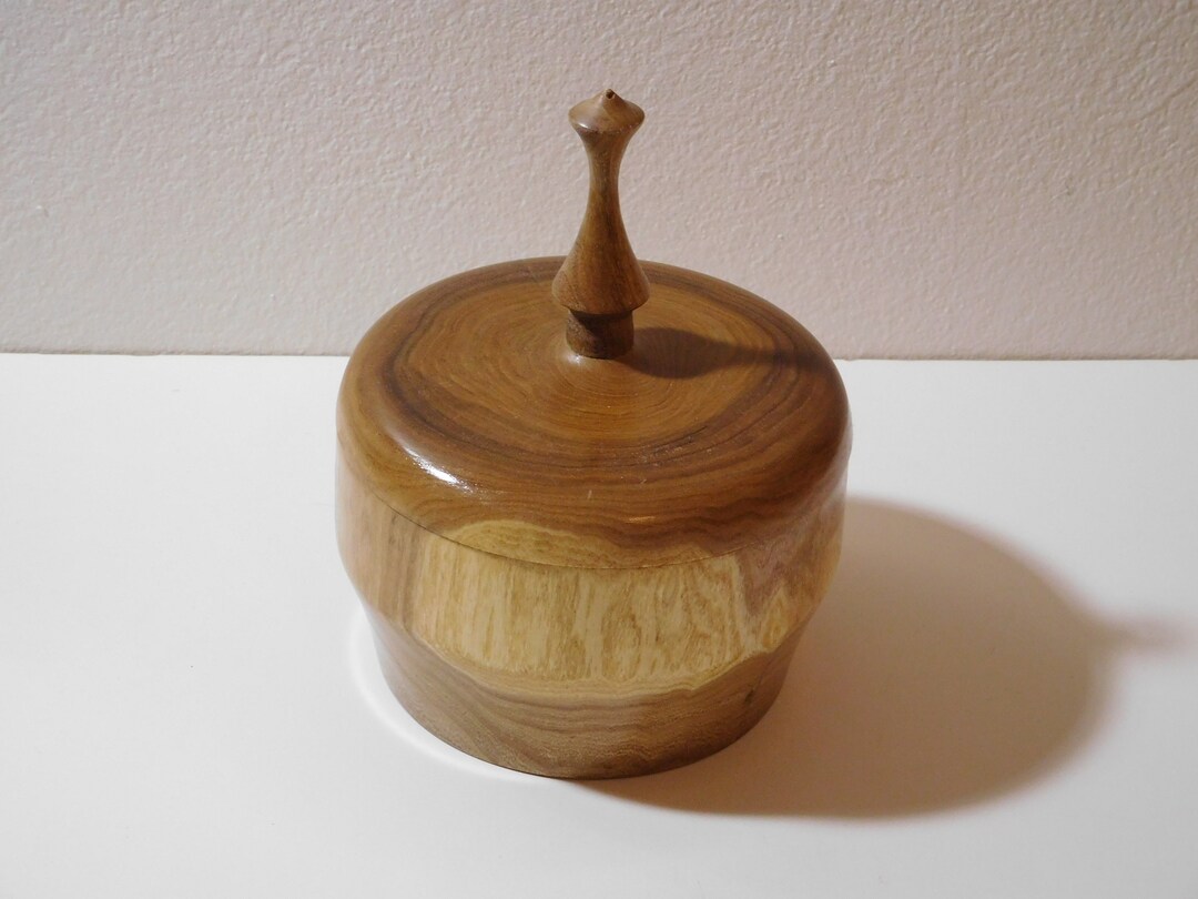 Lidded Round Wood Box - Etsy