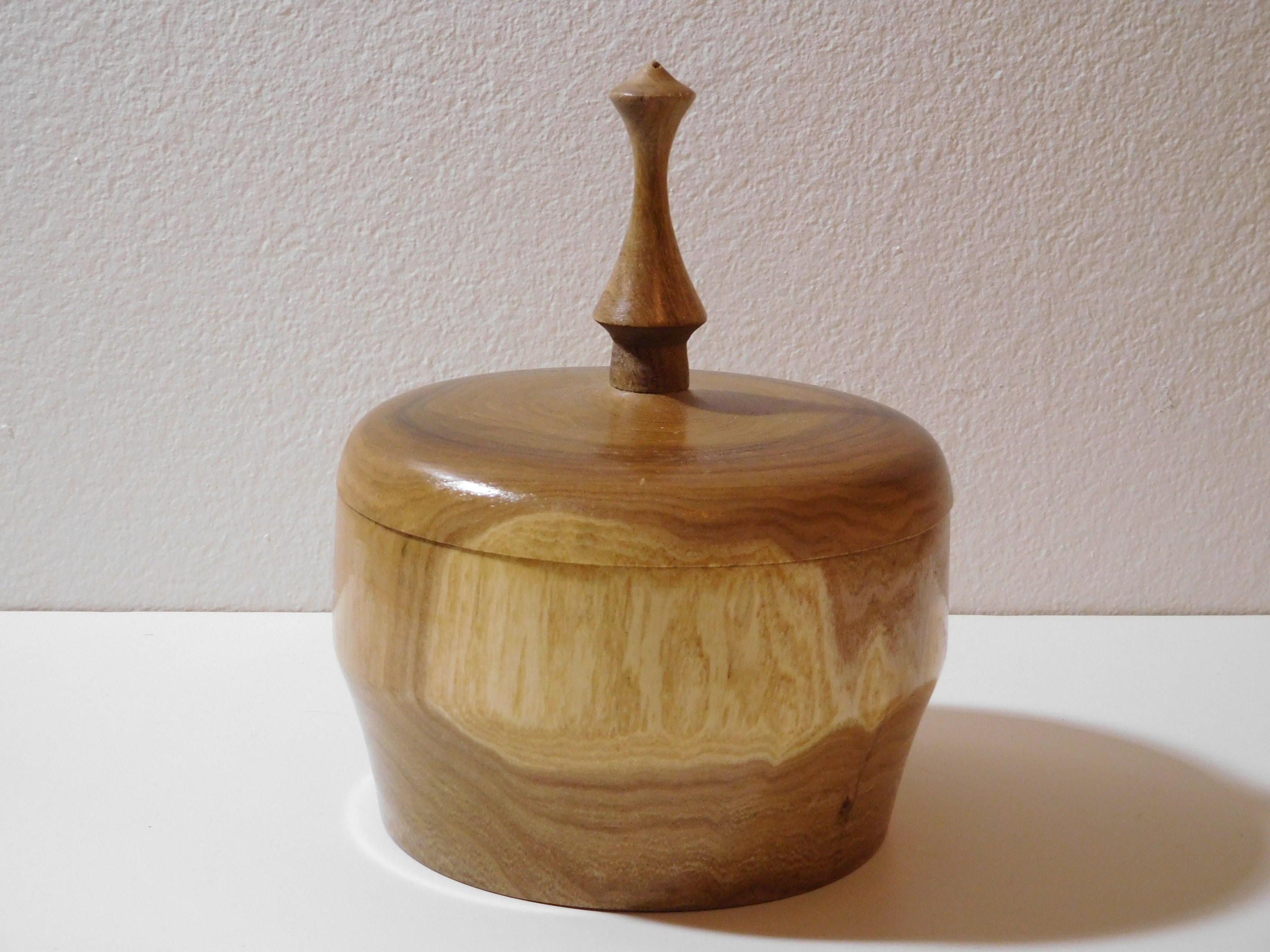 Lidded Round Wood Box - Etsy