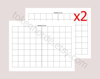 Digital Download - Printable 7"x10" 1 Inch Square Grid - Blank Dungeon Tile Sheet TTRPG Map for ...