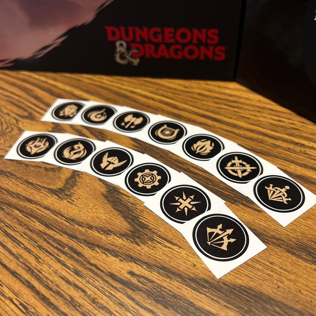 1-inch Round D&D Class Sticker Set for 5e / 2024 DIY TTRPG Tokens - Etsy