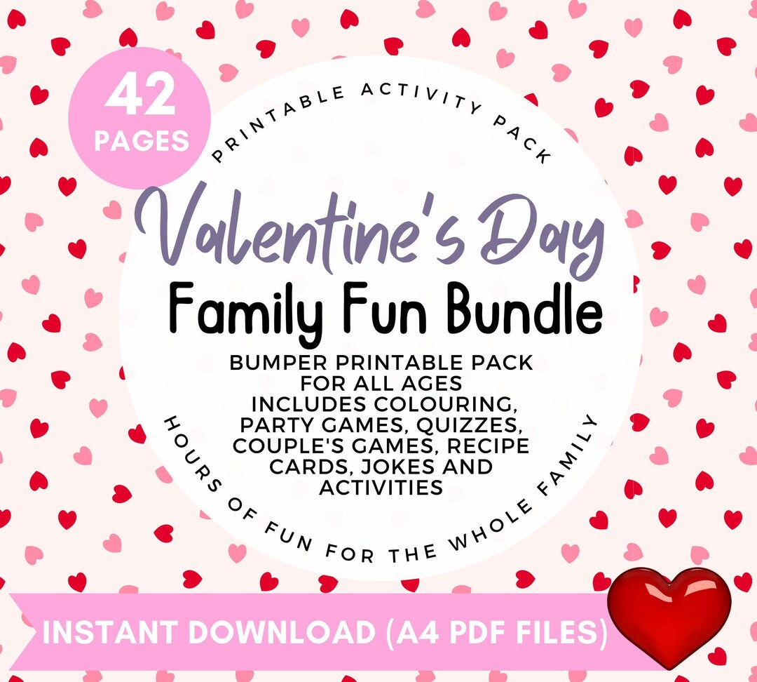 Valentine's Day Family Activity Pack Children's - Etsy