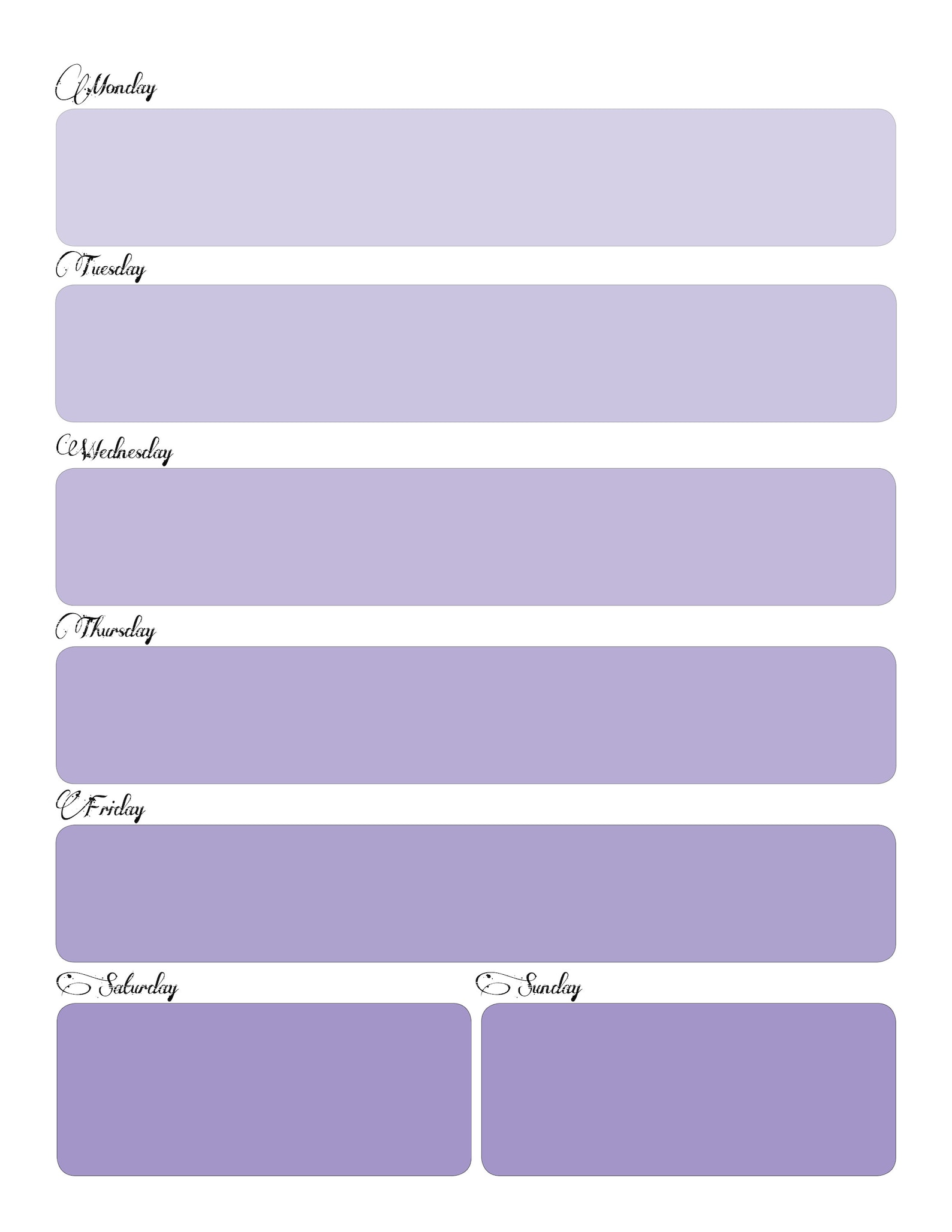 Purple Weekly Planner Smaller Weekends - Etsy New Zealand