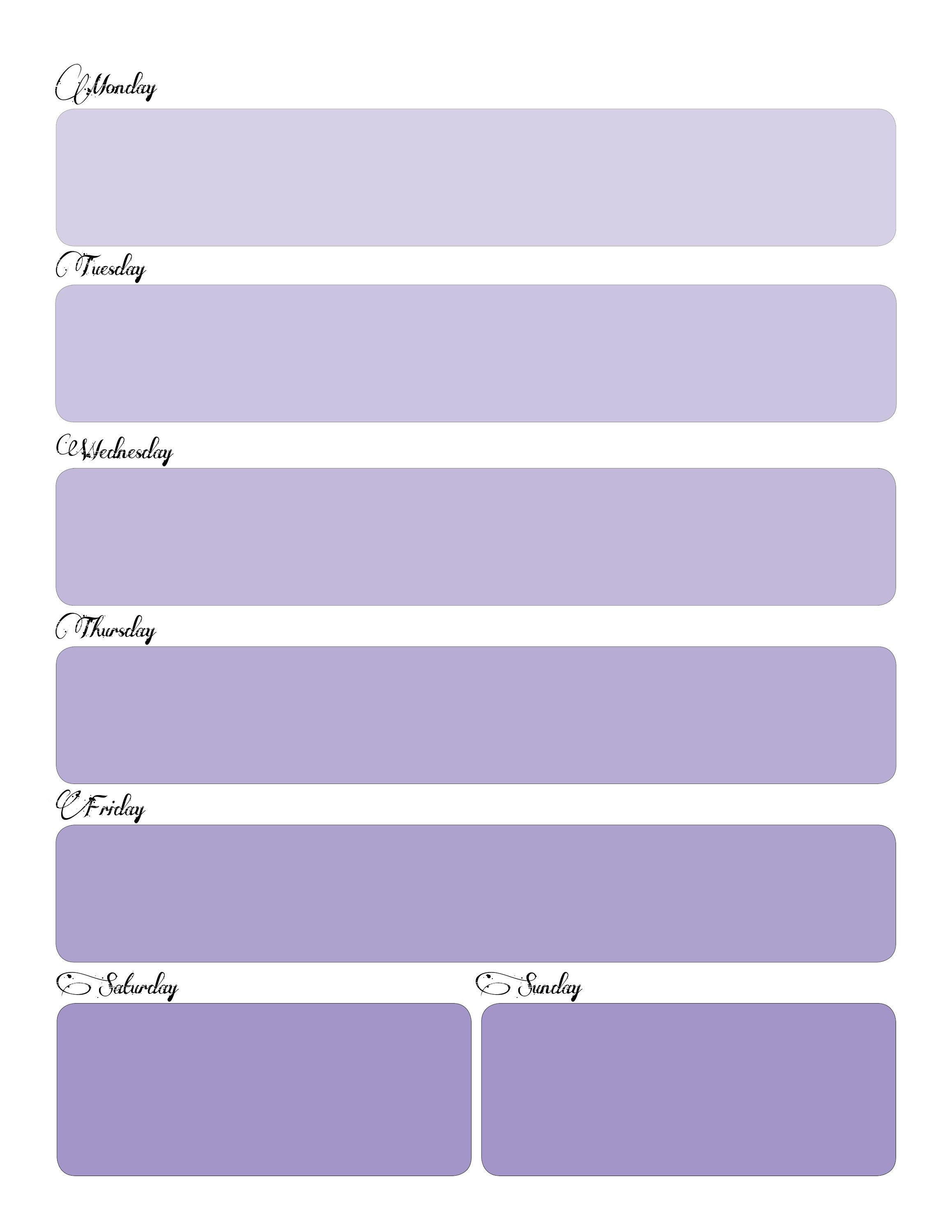 Purple Weekly Planner Smaller Weekends - Etsy New Zealand