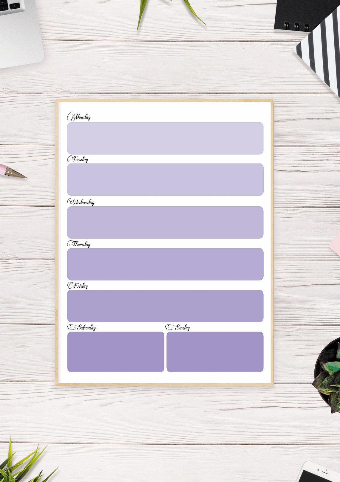 Purple Weekly Planner Smaller Weekends - Etsy New Zealand