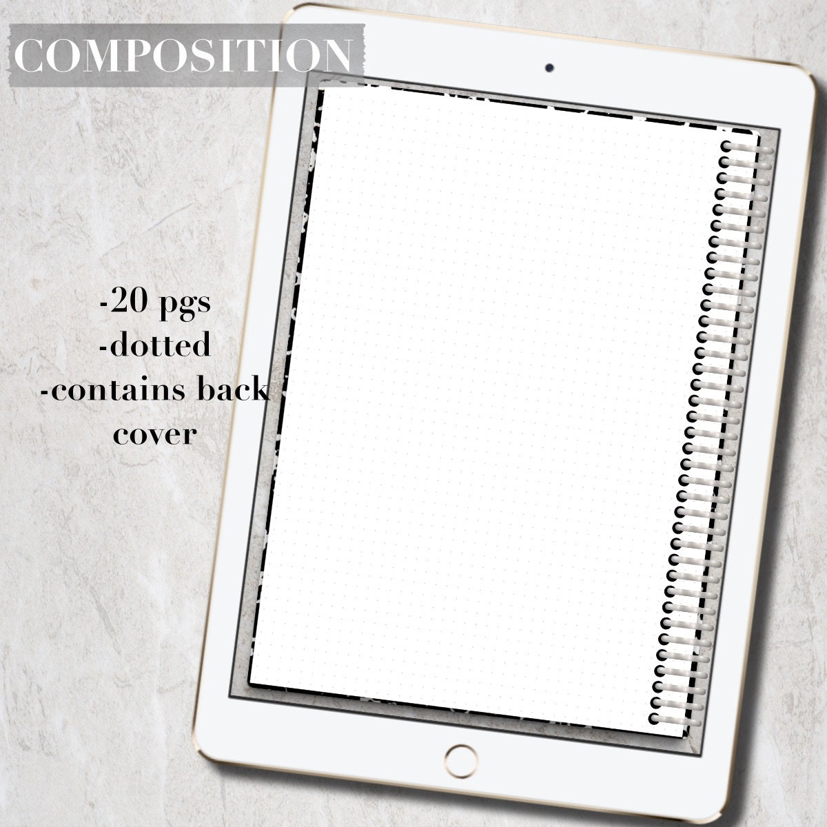 COMPOSITION Digital Dotted Notebook 20 Pages Goodnotes iPad - Etsy