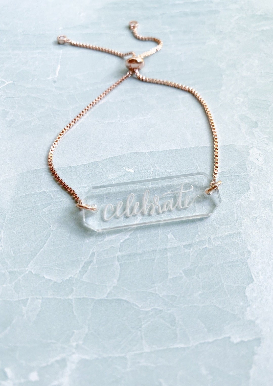 Inspirational Acrylic Bar Chain Bracelet - Etsy