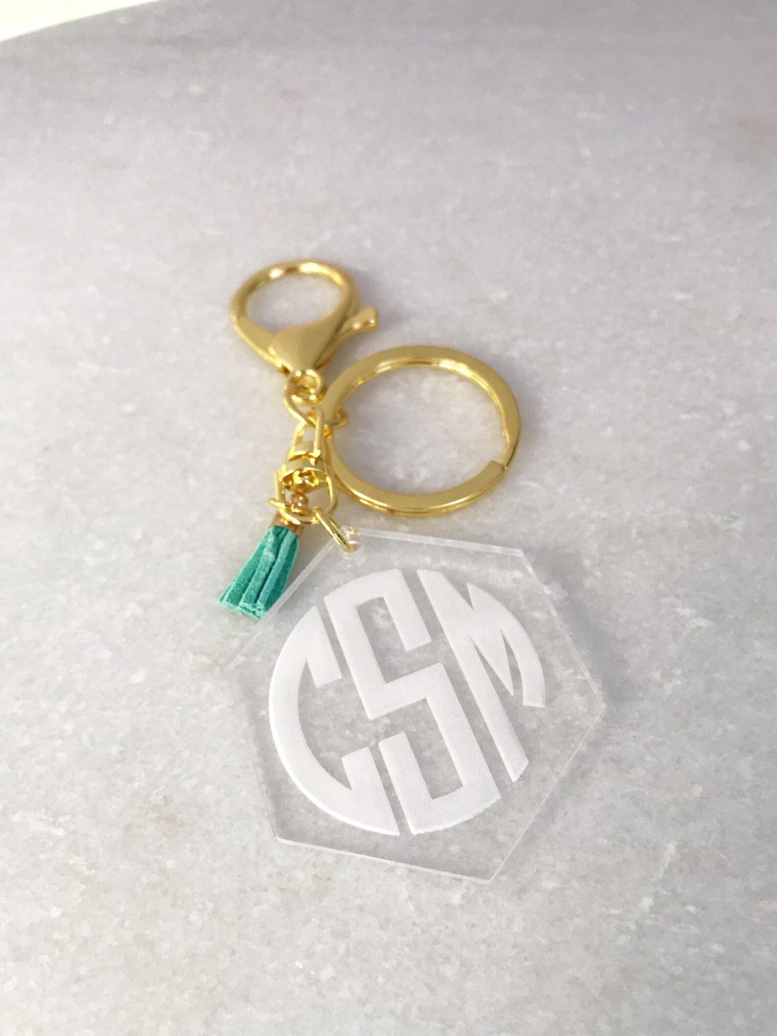 Monogram Acrylic Keychain Monogram Keychain Custom Monogram | Etsy