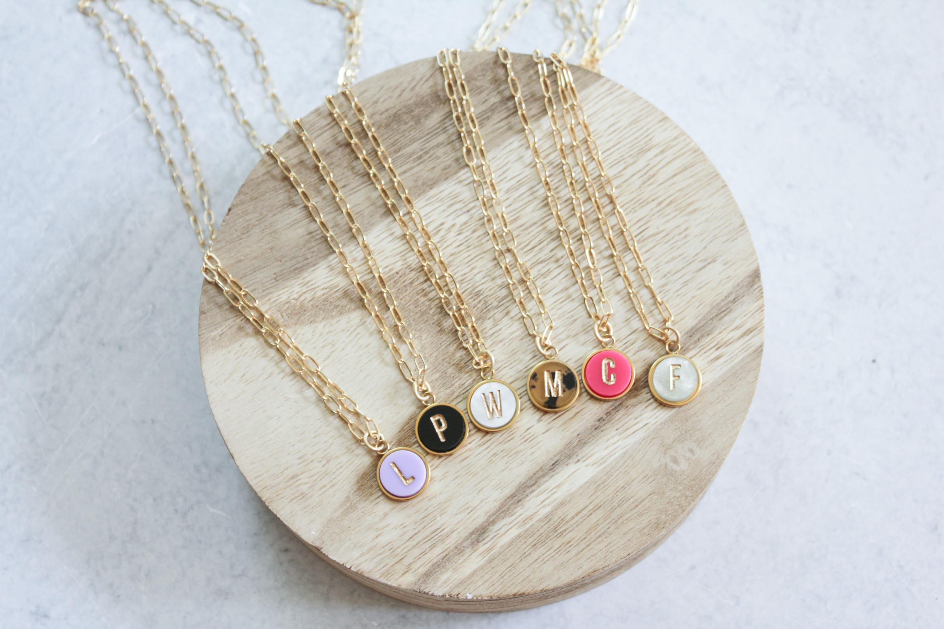 Initial Pendant Necklace - Etsy