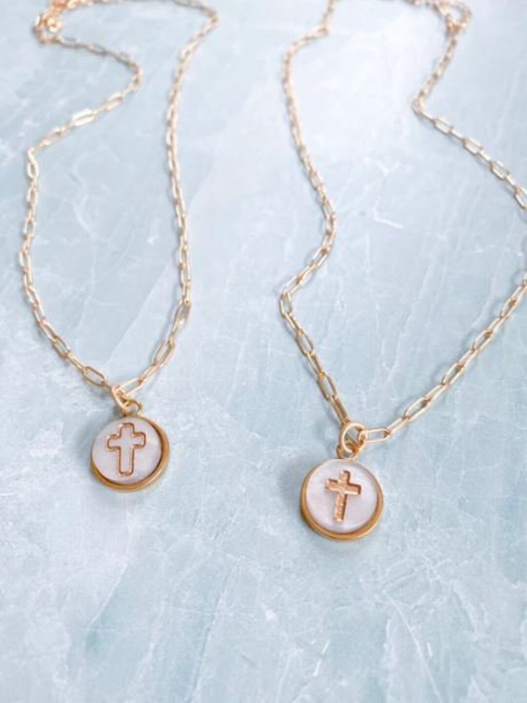 Cross Paperclip Chain Necklace, Cross Layering Necklace, Cross Necklace ...