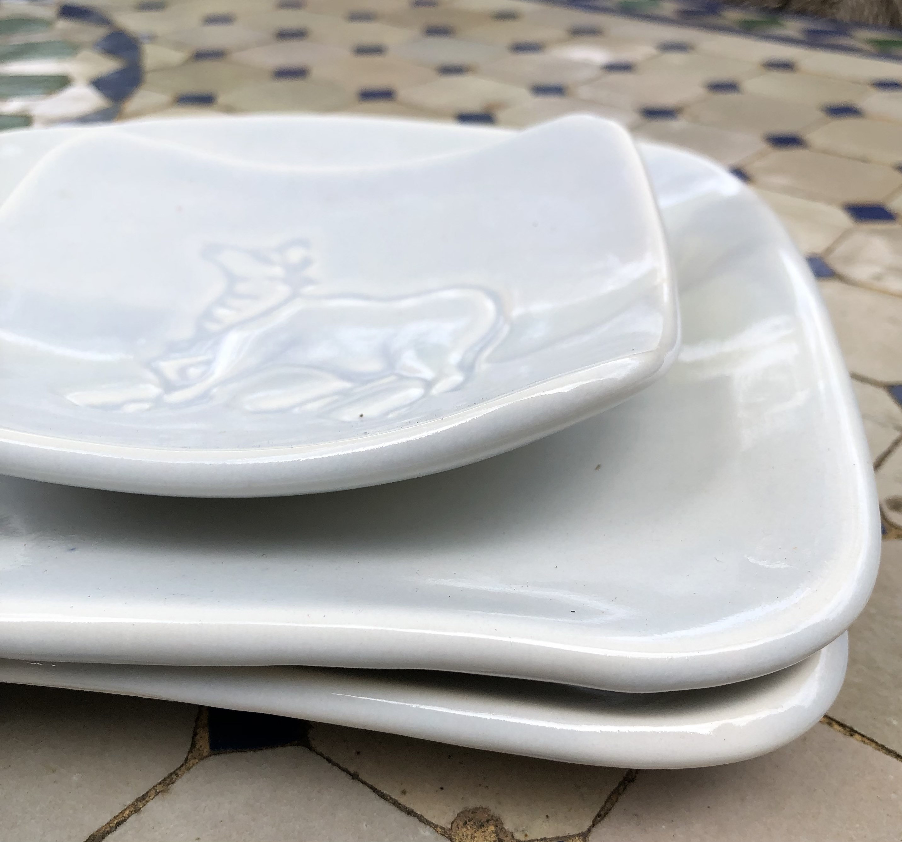 Set of 3 Platters, Indian Cow Block Print, Serving Platters, Nesting ...