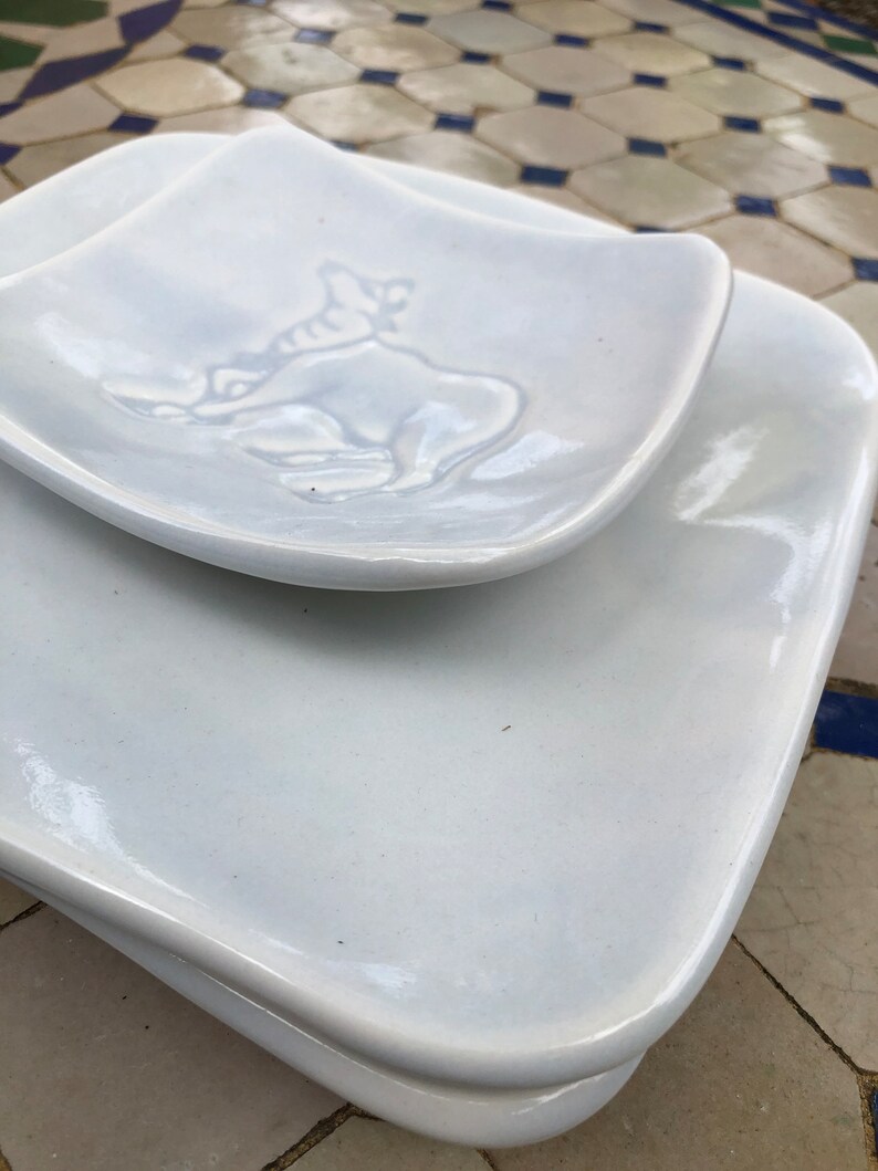 Set of 3 Platters, Indian Cow Block Print, Serving Platters, Nesting ...