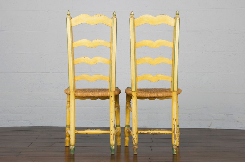 Antique Country French Provincial Ladder Back Painted in - Etsy