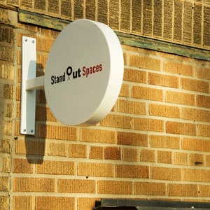 Round Aluminum Shop Sign. Wall Mounted Store Sign. Storefront Sign ...