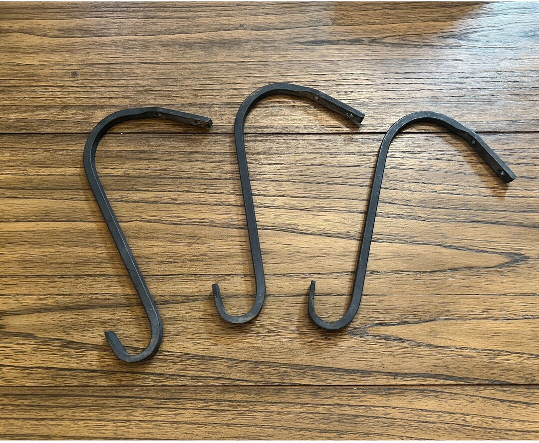 10 Wrought Iron Wall Plant Hangers, Hand Forged, Wall or Fence Hanging ...