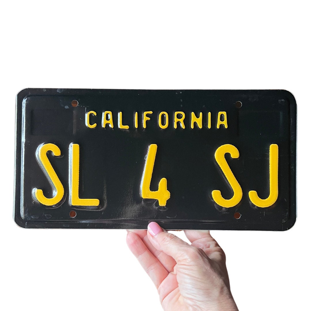 California License Plate, Black and Yellow California License Plate ...